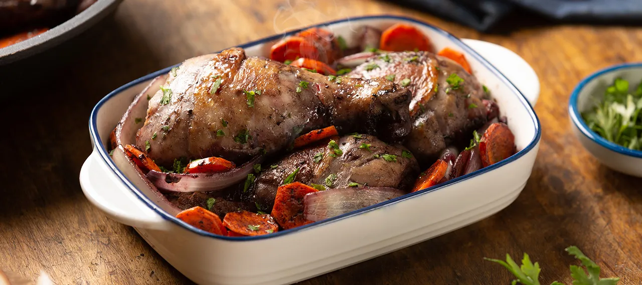 Deliciosa receta de pollo en salsa de vino tinto